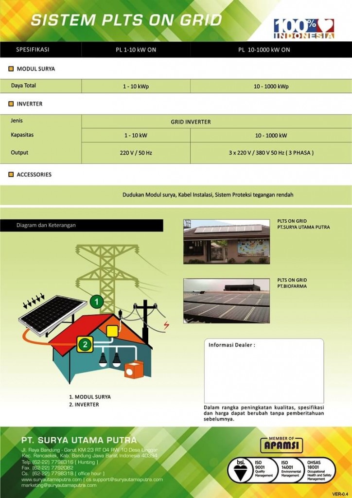 PLTS-ON GRID - PT Surya Utama Putra